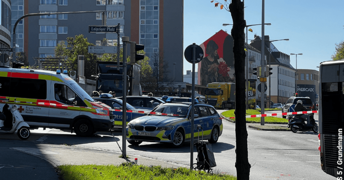 Schwerer Unfall Leipziger Platz in Nürnberg: Bus erfaßt Fußgänger | Franken Fernsehen